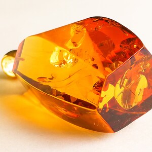 Natural Amber Pendant Large Cognac Color Clear Massive Amber | Etsy