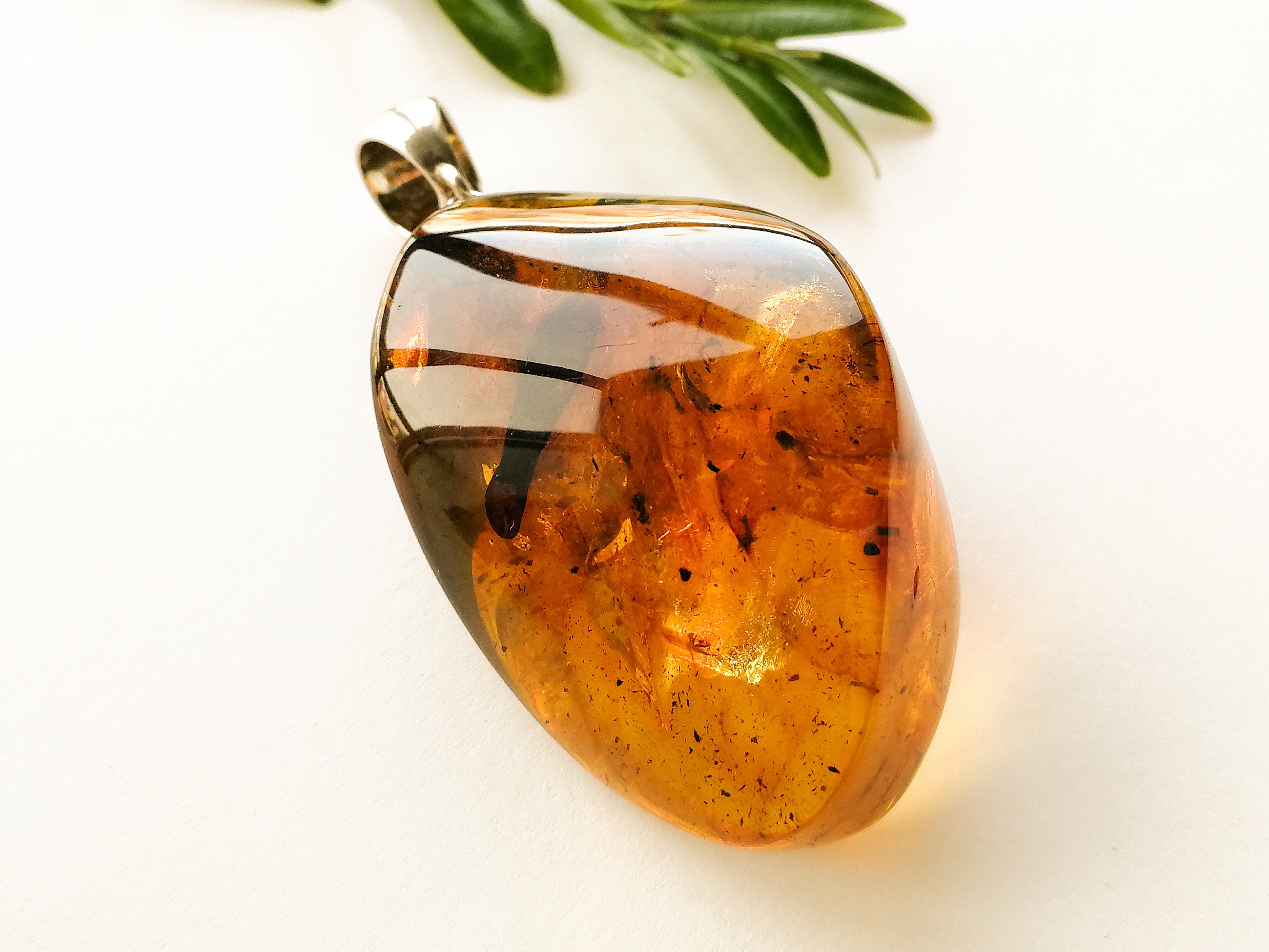 Very Large Amber Pendant Natural Amber Shiny Cognac Color | Etsy