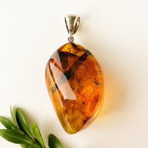 Very Large Amber Pendant Natural Amber Shiny Cognac Color | Etsy