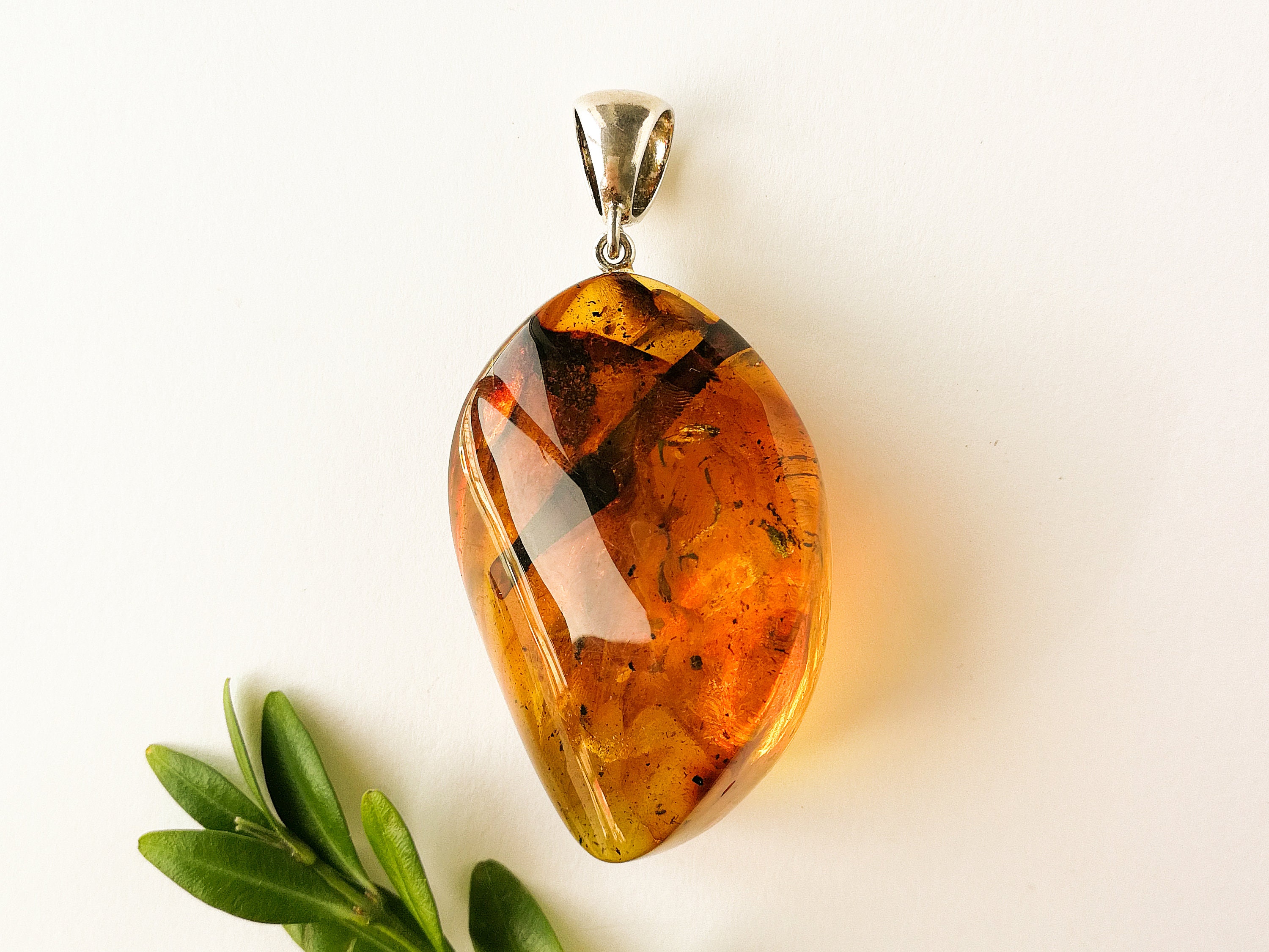 Very Large Amber Pendant Natural Amber Shiny Cognac Color | Etsy