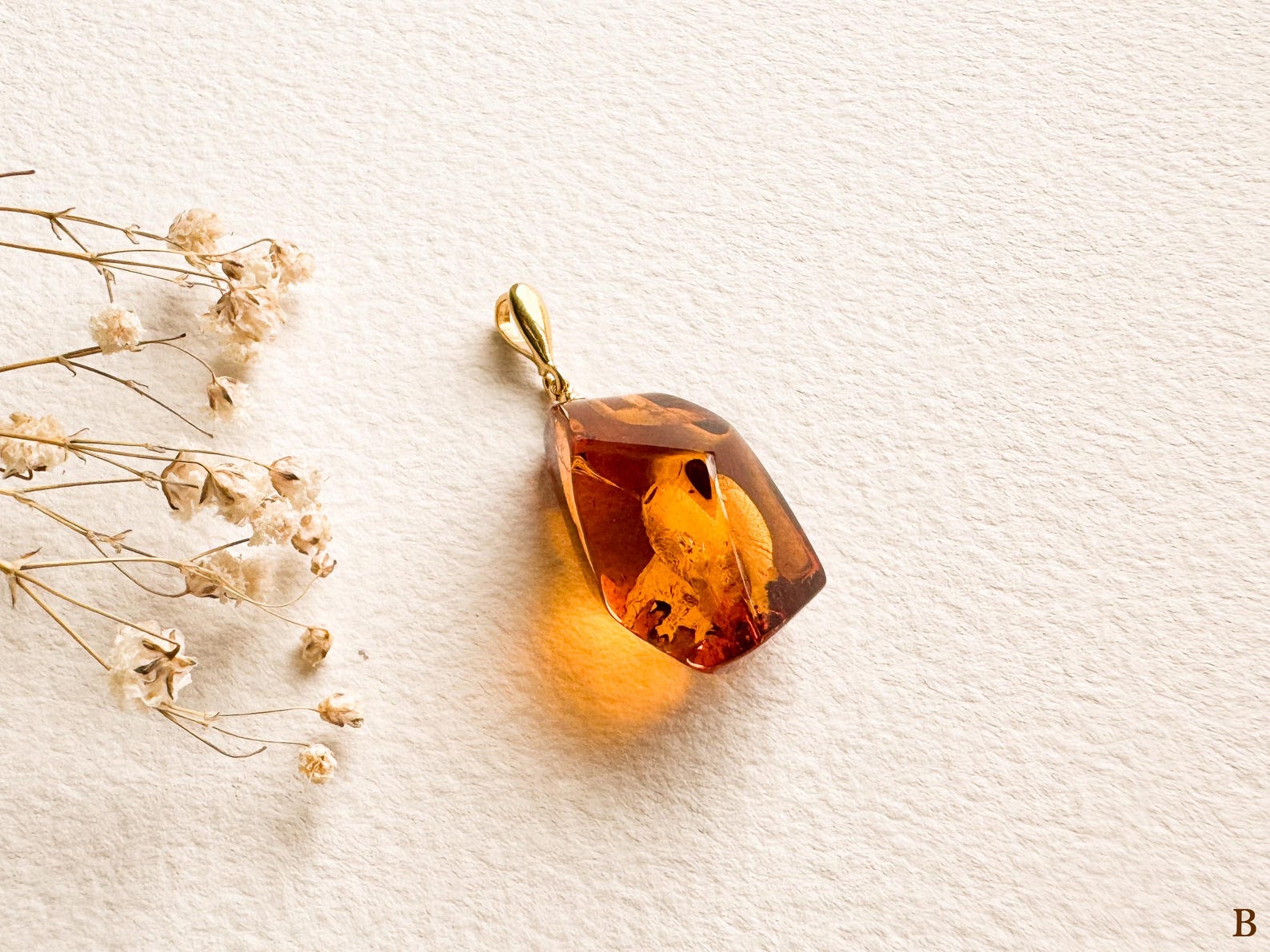 Deep Red Amber Teardrop Pendant With Silver 925, Luxury Faceted Genuine ...