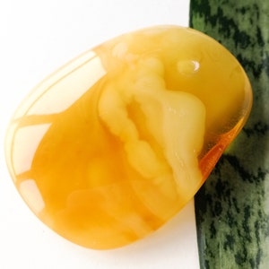 Unique royal white color natural amber rectangle pendant with | Etsy