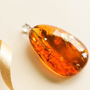 Bright Natural Amber Pendant/ Large Amber Pendant/ Clear Amber | Etsy