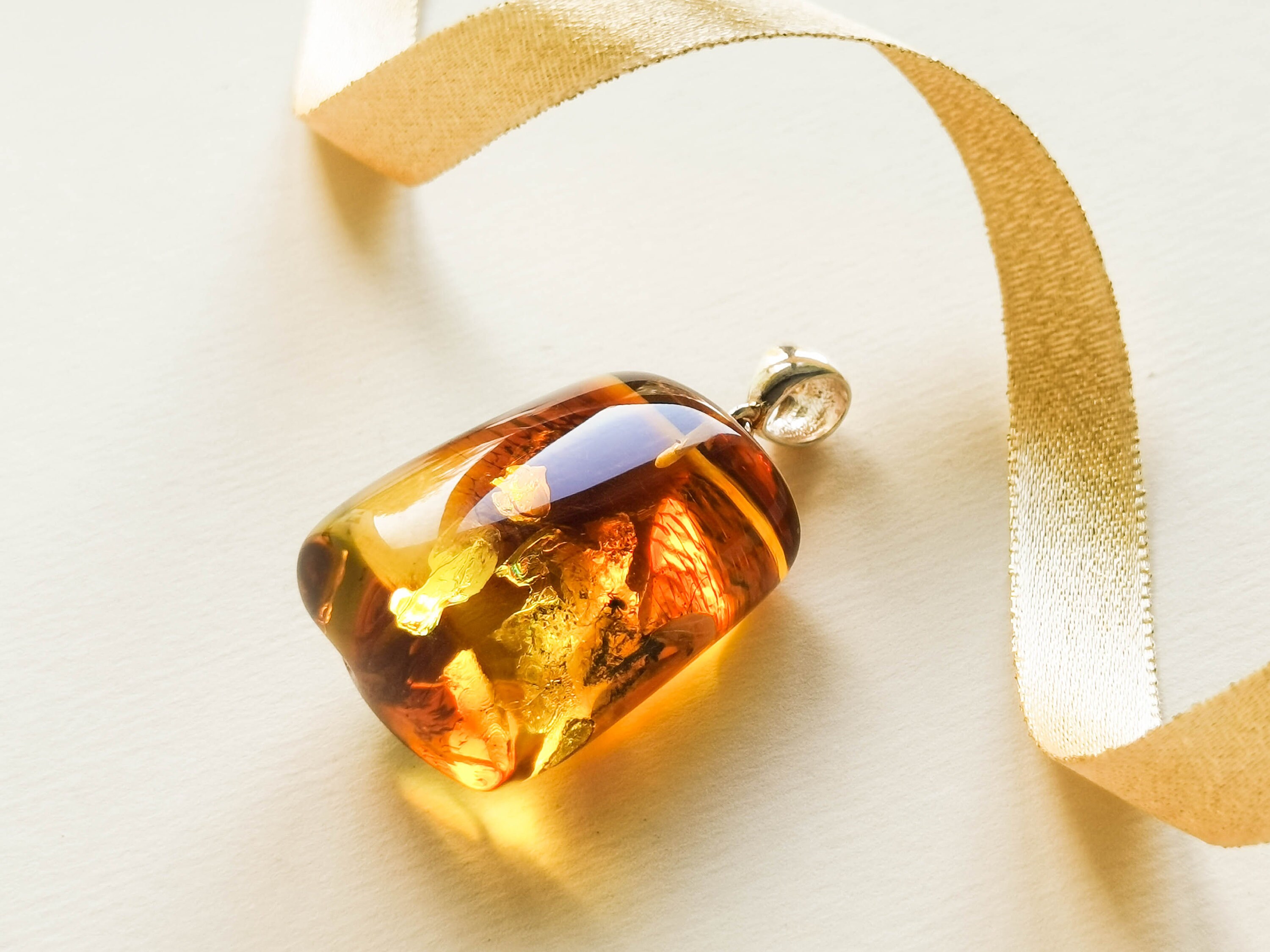 Genuine Baltic Amber Insects in Light Cognac Color Rectangle | Etsy