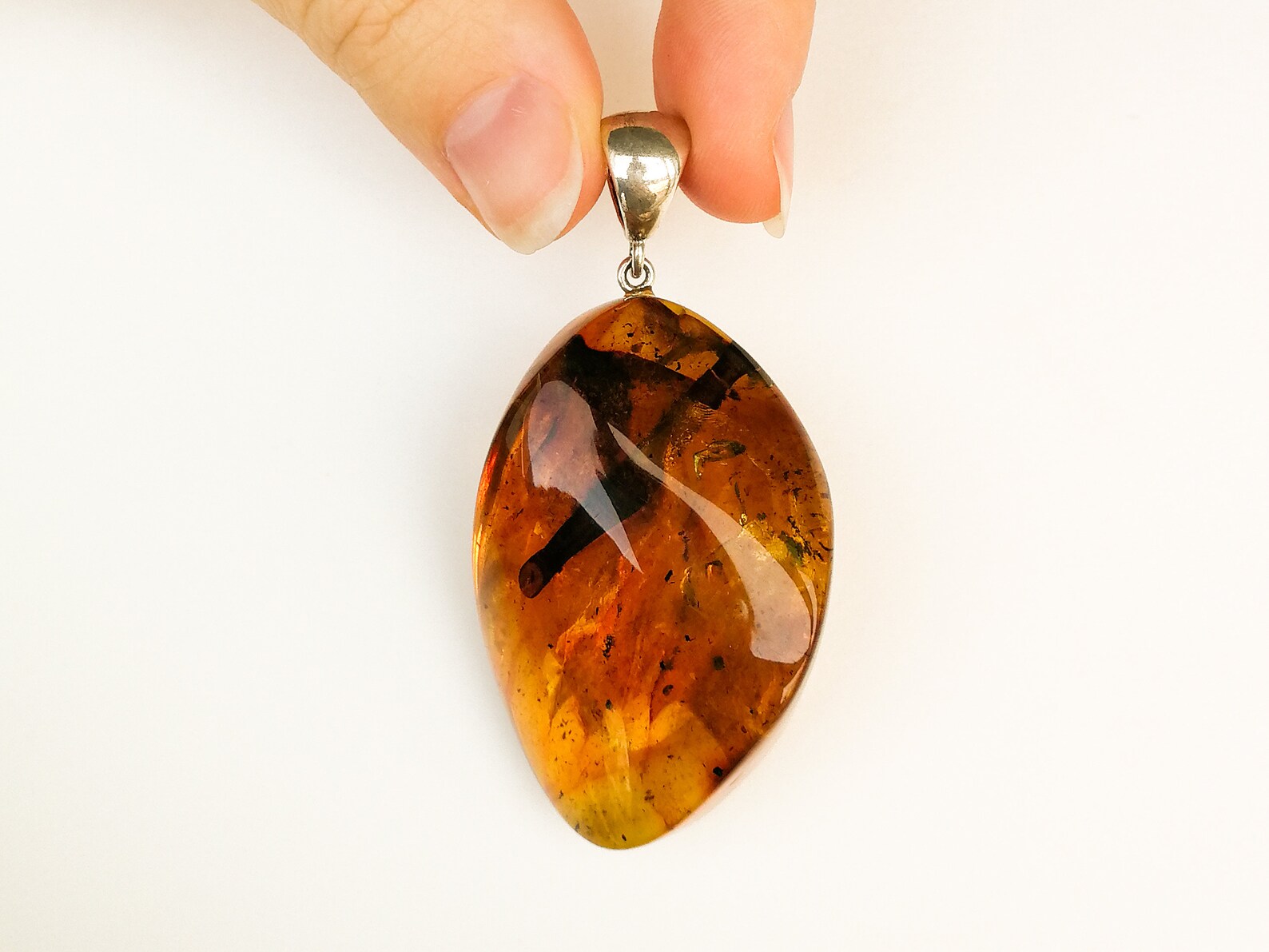 Very Large Amber Pendant Natural Amber Shiny Cognac Color | Etsy