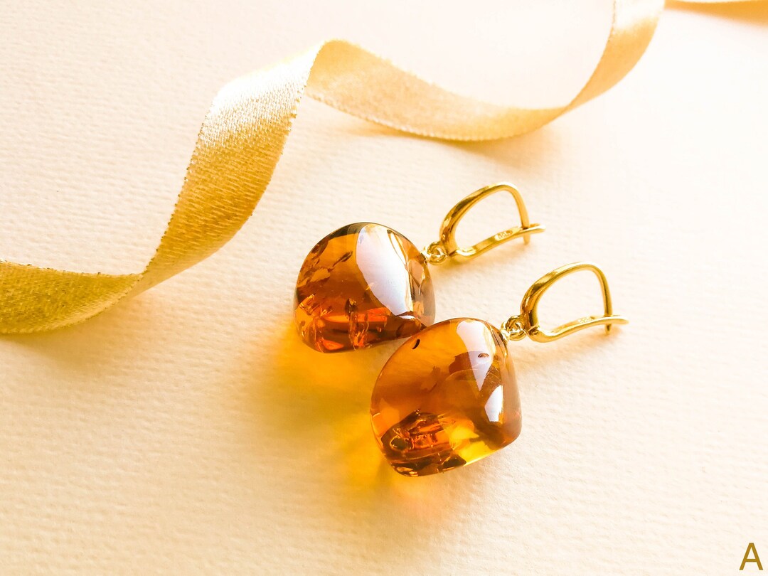 Golden Natural Amber Medium Thick Original Leaf Shape - Etsy