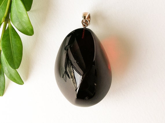 Elegant cherry amber pendant twisted original amber pendant | Etsy