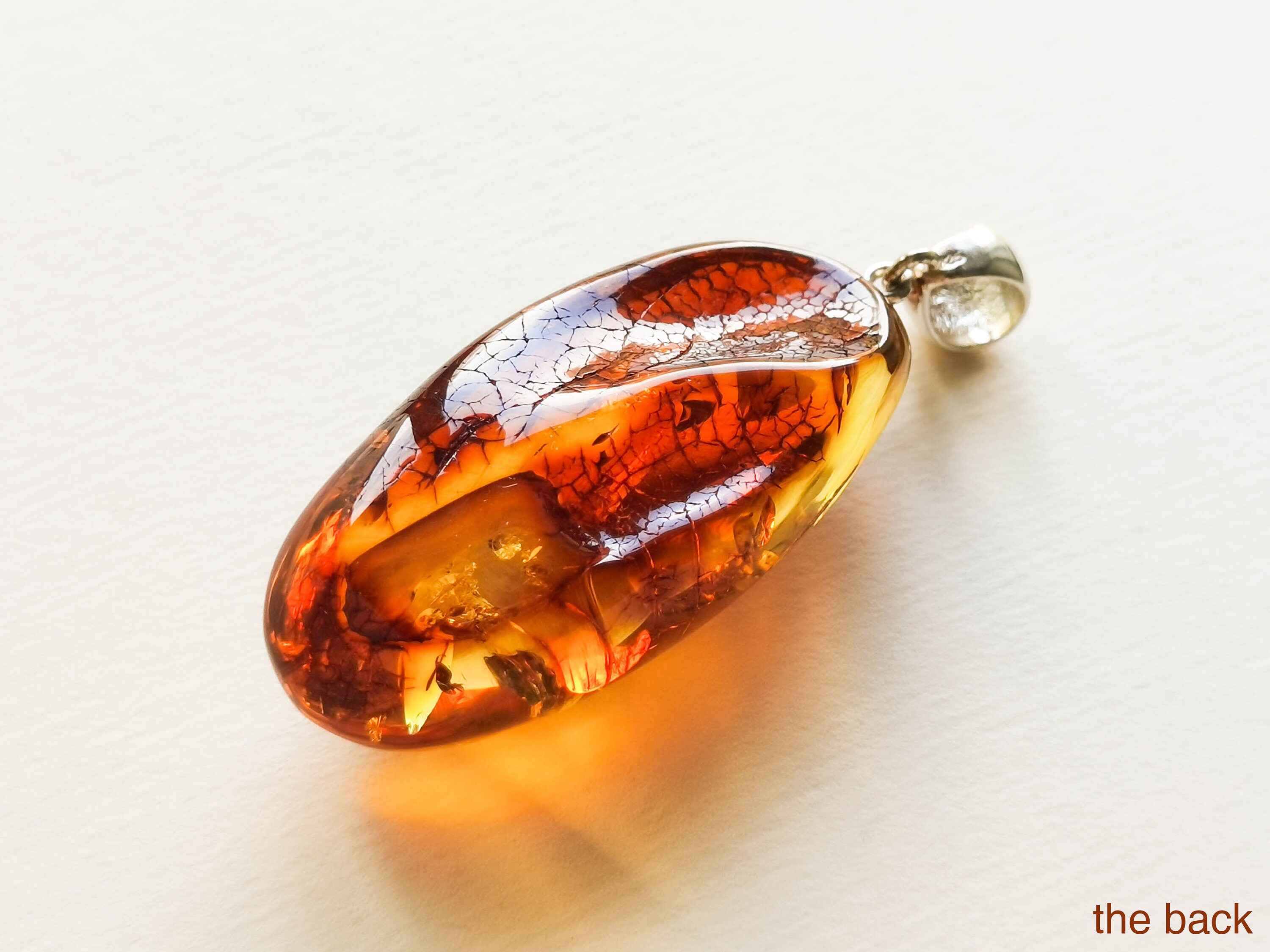 Natural Amber Dark Brown Shiny Oval Pendant With Golden - Etsy