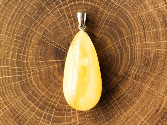 Royal White Amber Drop Pendant Butterscotch Small Amber - Etsy