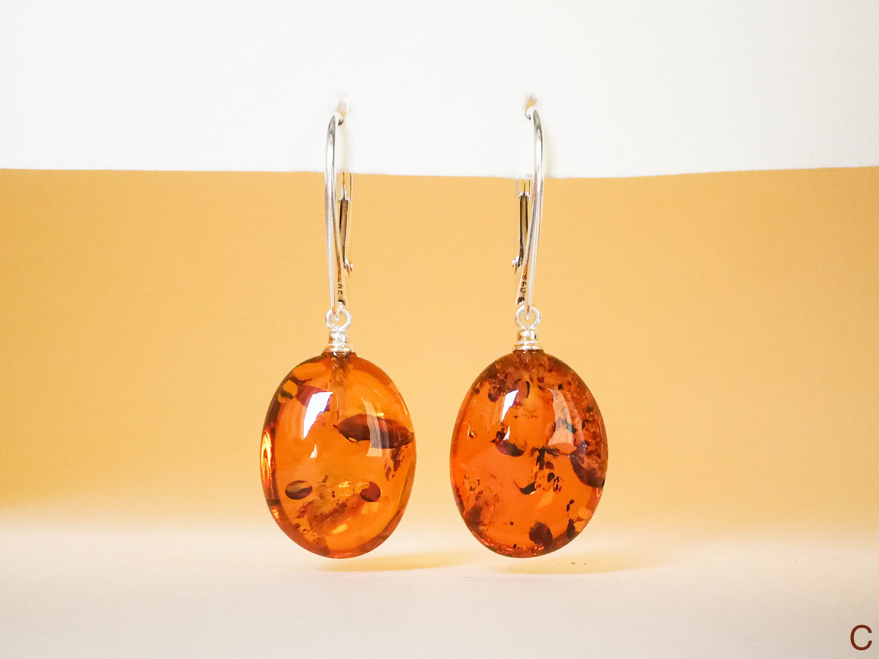 Natural Amber Classy Light Cognac Color Plums Earrings Genuine Handmade ...
