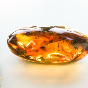 Large Clear Cognac Color Amber Stone, Memorabilia Souvenir Genuine ...
