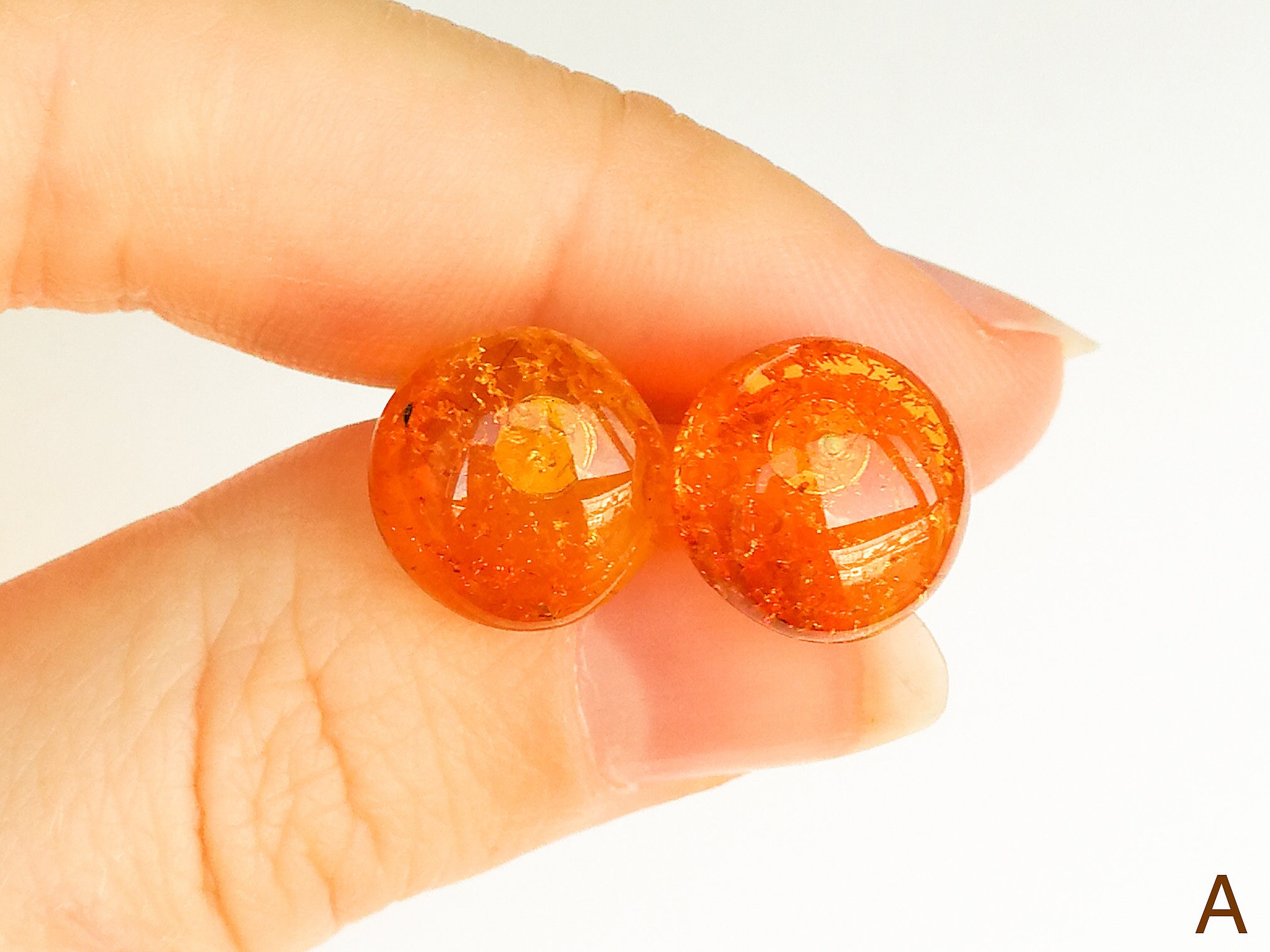 Natural Baltic Amber Bright Cognac Color Flat Round Shape Post - Etsy