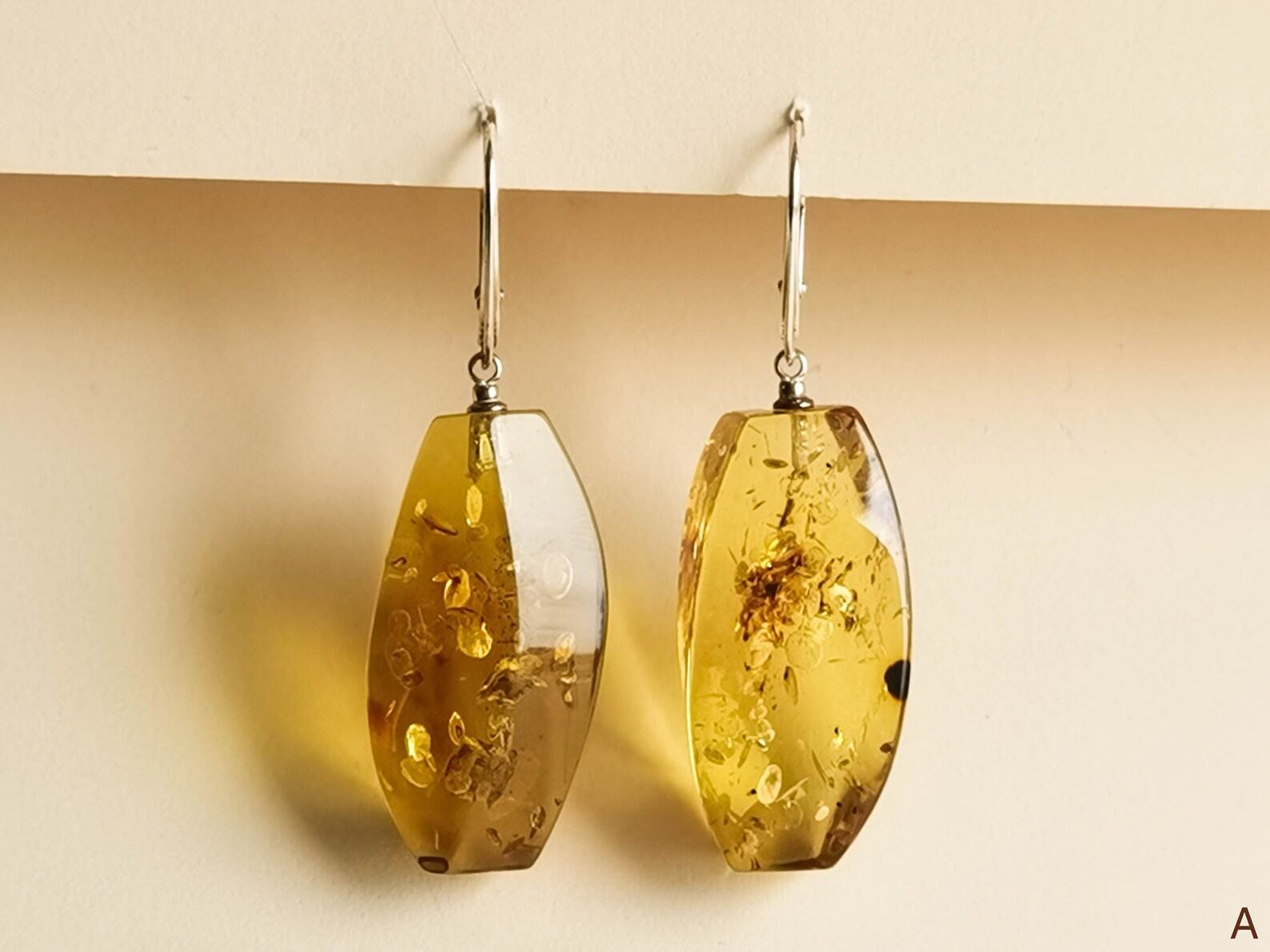 Natural Colombian Copal Light Green Color Small Rectangle | Etsy