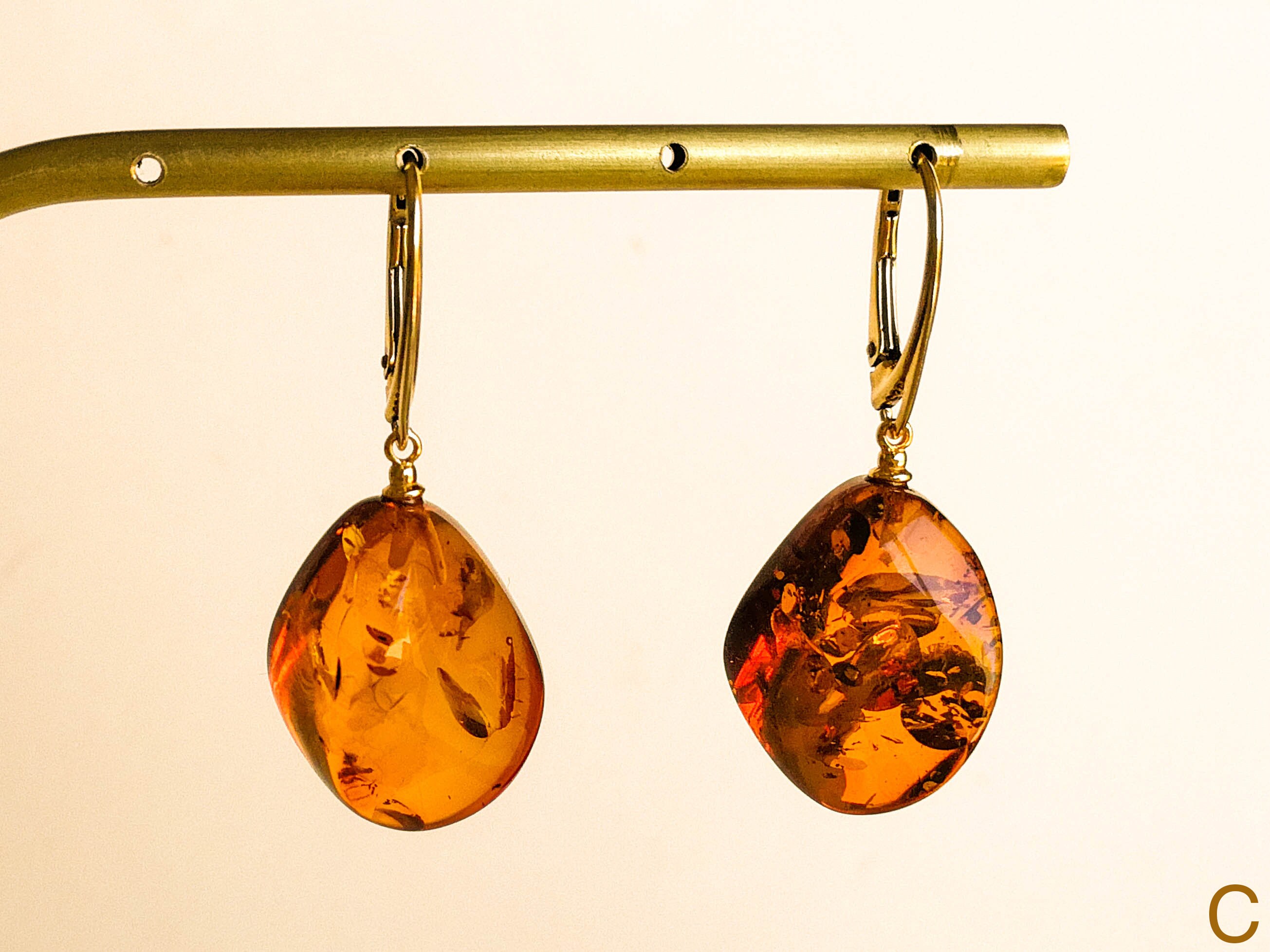 Golden Natural Amber Medium Thick Original Leaf Shape - Etsy