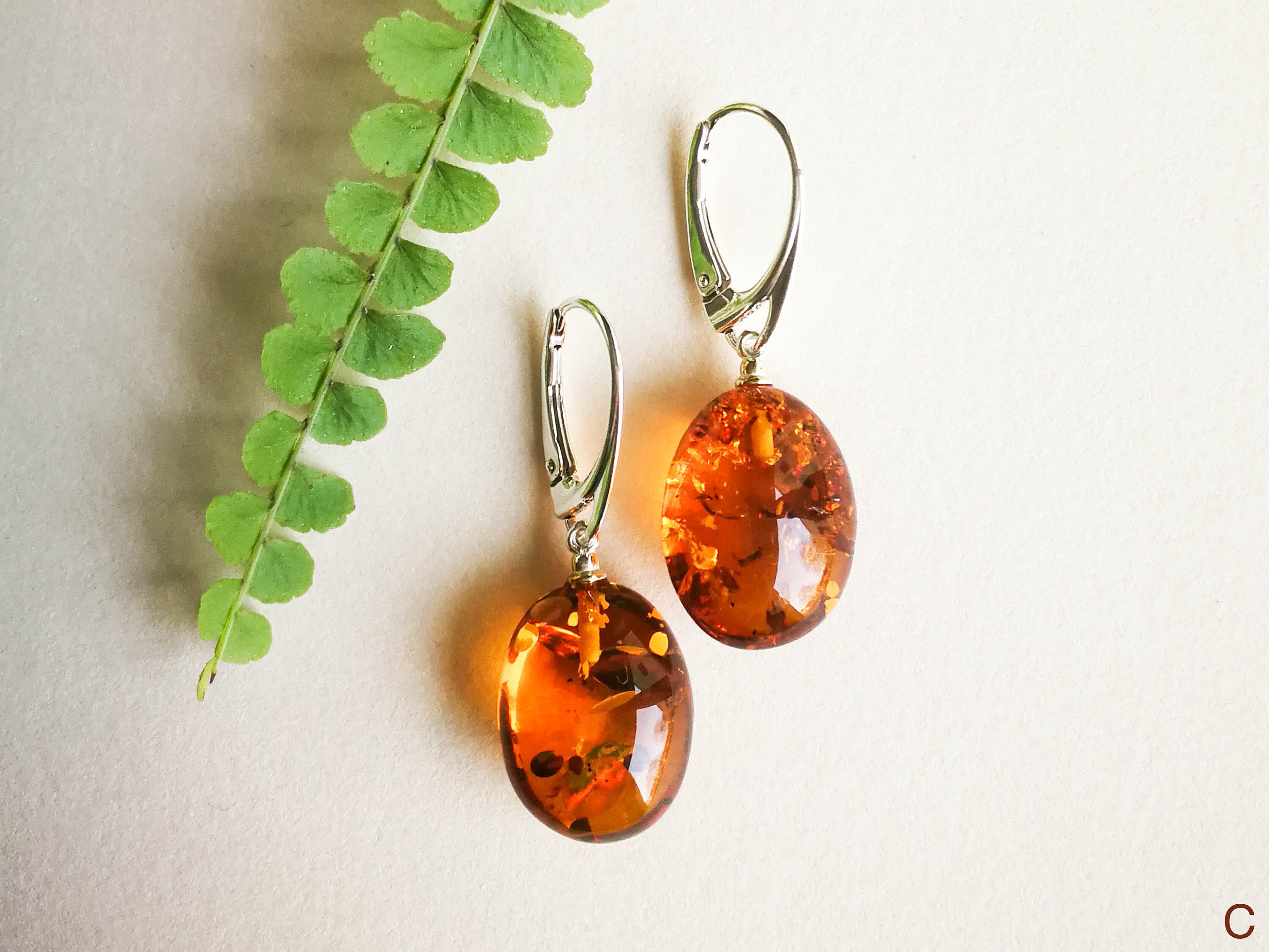 Natural Amber Classy Light Cognac Color Plums Earrings Genuine Handmade ...