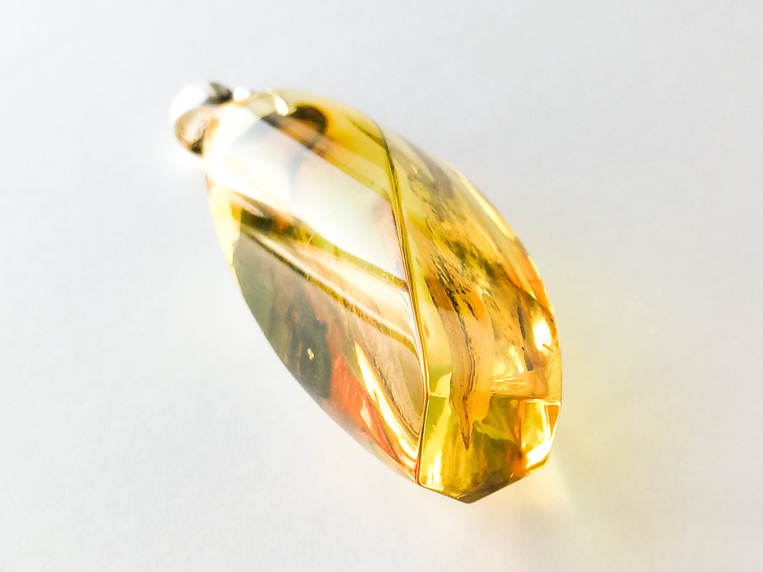 Natural Amber Dark Green Color Rectangle Shape Pendant, Large Natural ...