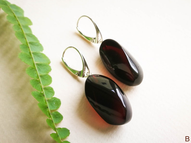 Luxurious Dark Red Amber Twisted Original Shape Medium Size | Etsy