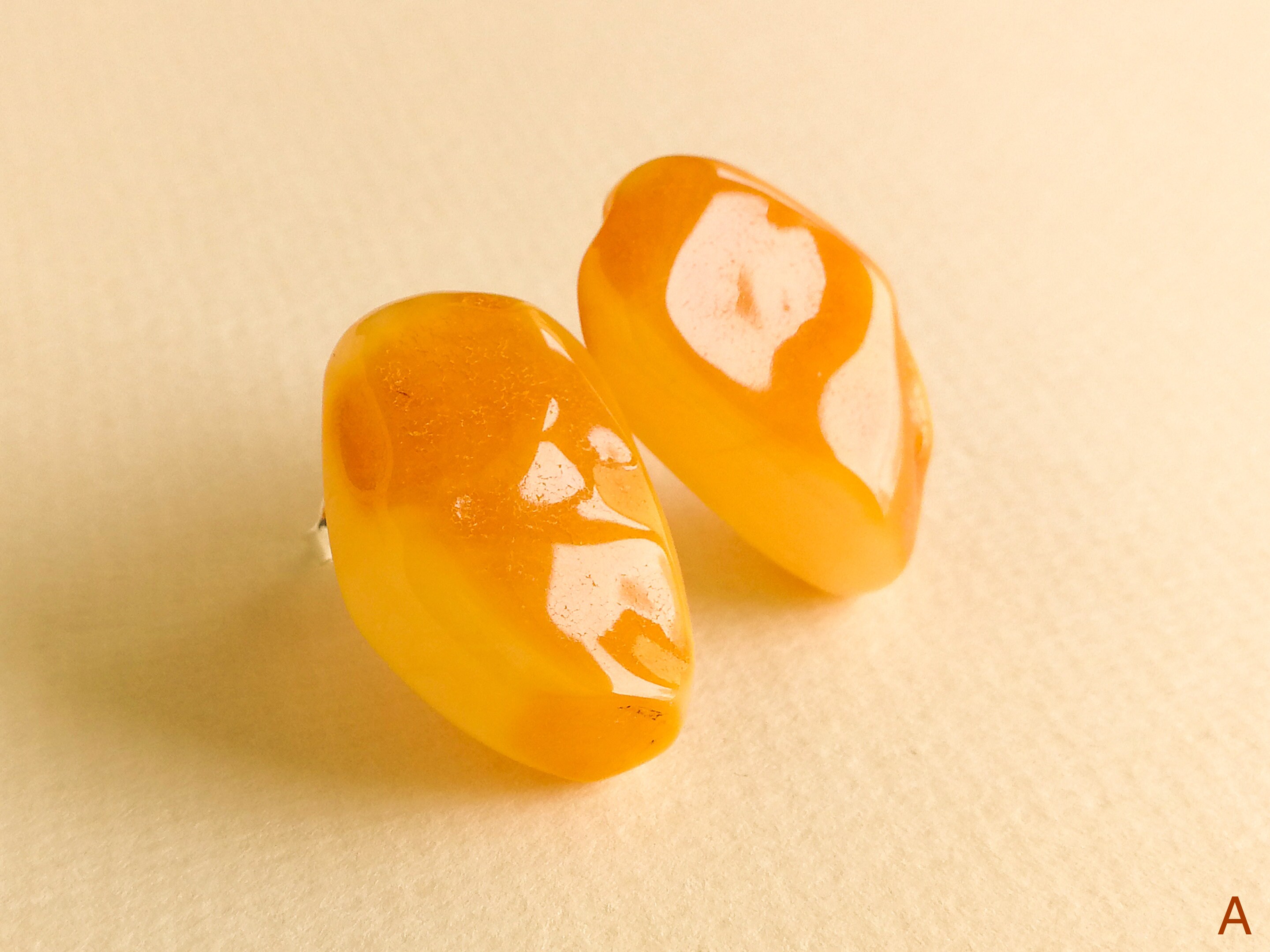 Natural Baltic amber bright yellow color triangle shape post | Etsy