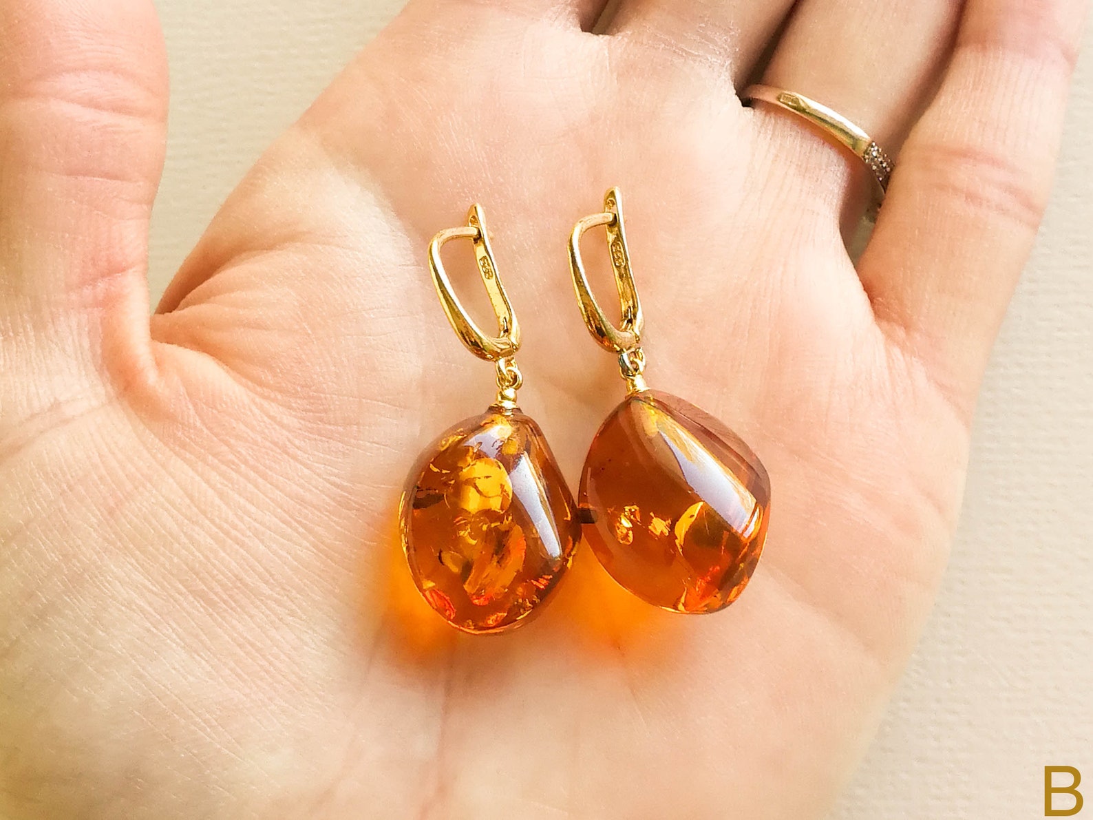 Golden Natural Amber Medium Thick Original Leaf Shape - Etsy