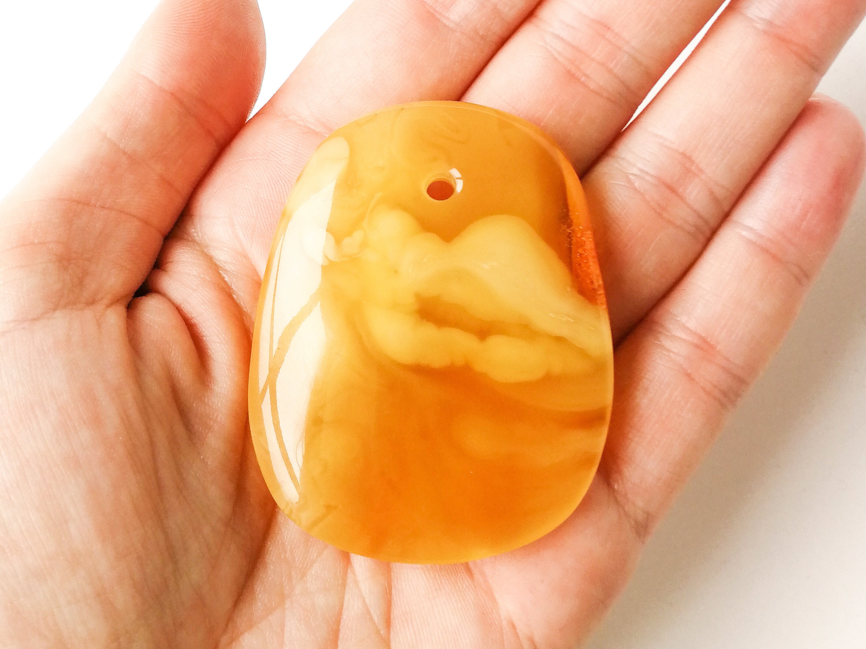 Unique Royal White Color Natural Amber Rectangle Pendant With - Etsy