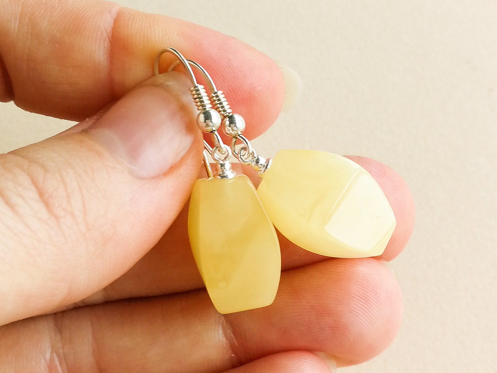 Rectangle Shape Natural Amber White Butterscotch Color | Etsy