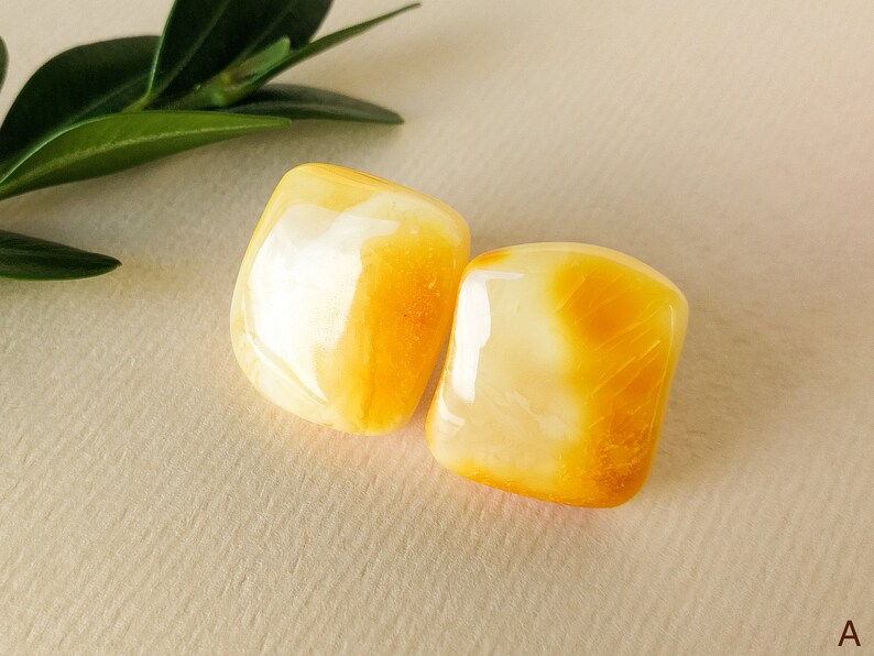 Natural Baltic Amber Bright Yellow Color Rectangle Shape Post | Etsy