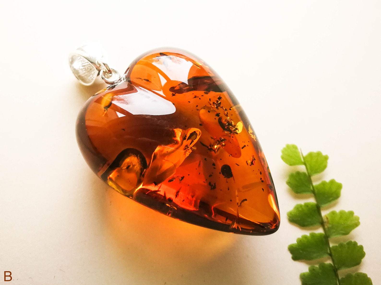 Natural Amber Shiny Light Cherry Color Heart Shaped Pendant - Etsy