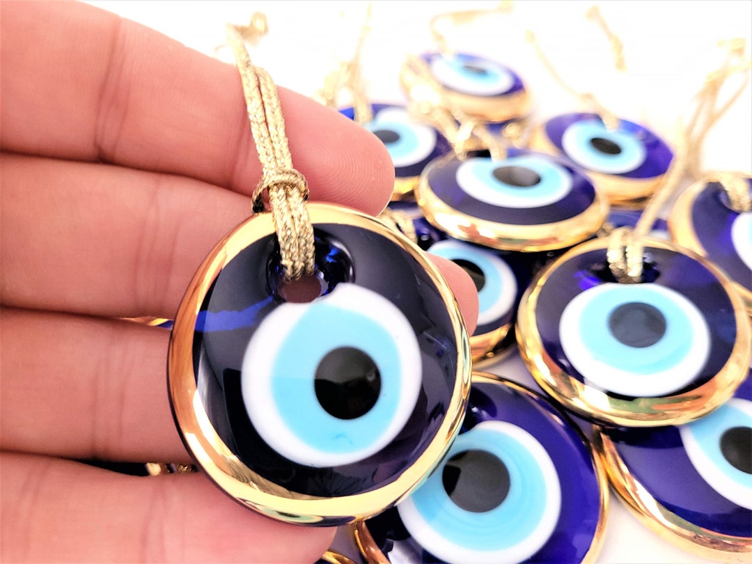 Gold Evil Eye Charms: Greek Mati, Turkish Nazar Birthday Favors - Etsy ...