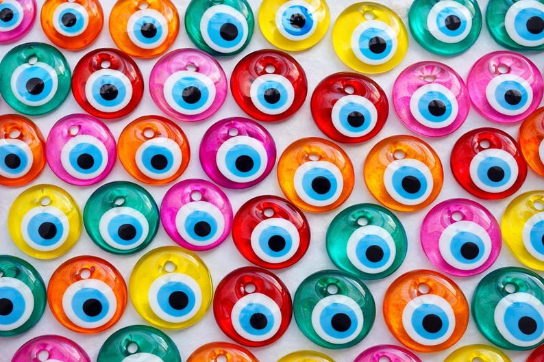 Colorful Glass Evil Eye Beads With Hole L Bulk Handmade Nazar Charms ...