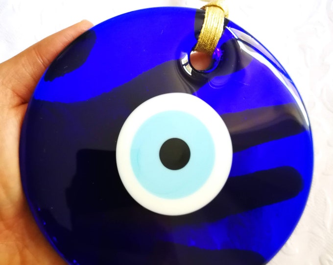 5.90 Inch Diameter Large Glass Evil Eye Wall Hanging-glass Greek Evil ...
