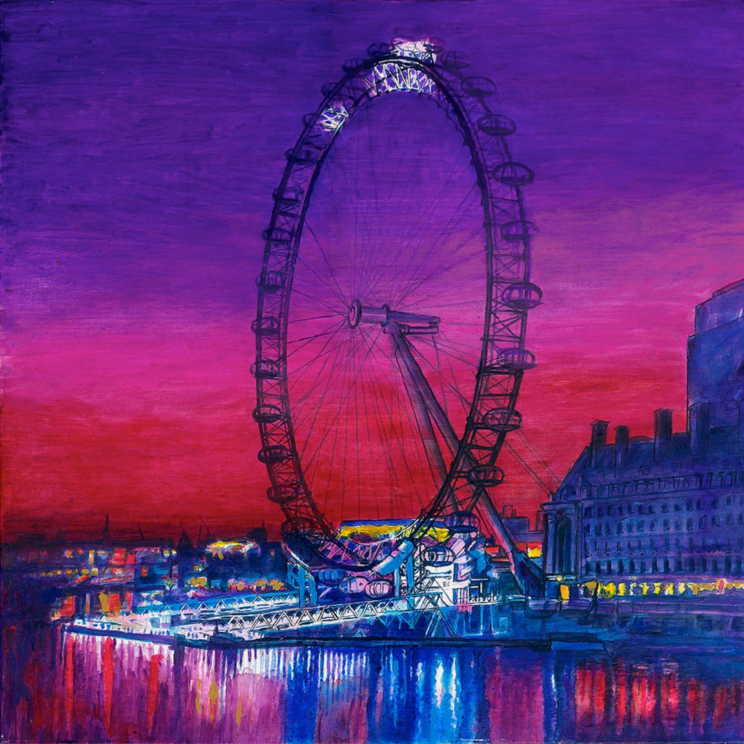 Giclee Print London Eye, the Wheel - Etsy