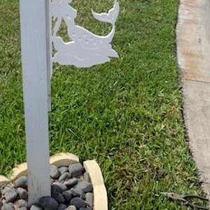 Mailbox Bracket Mermaid Sitting Medium 12x16 Inch, Custom Mailbox ...