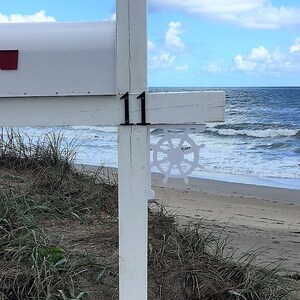 Mailbox Bracket Ship's Wheel Small 7x9 Inch, Custom Mailbox, Coastal ...