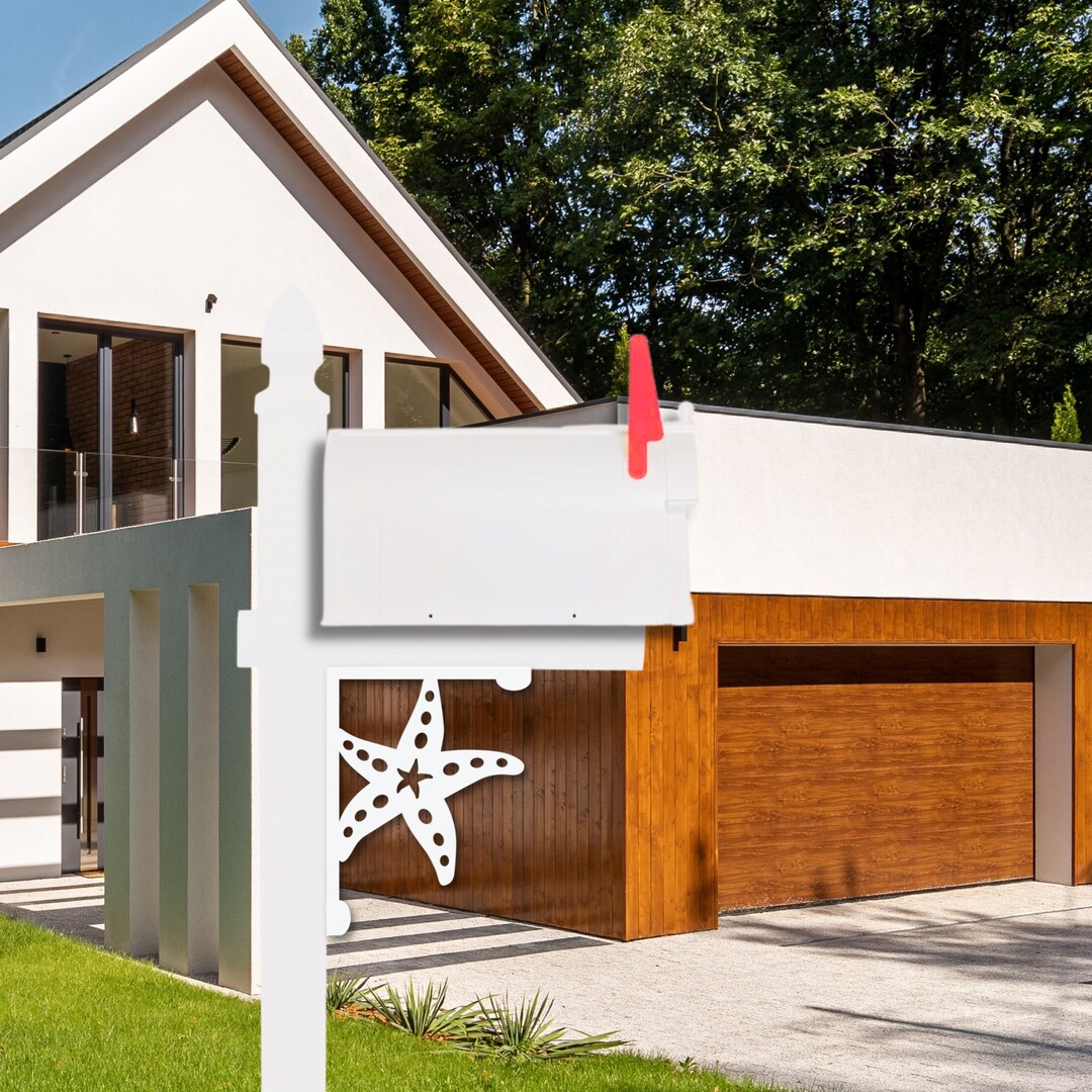 Mailbox Bracket Starfish Medium 12x16 Inch, Custom Mailbox, Coastal ...