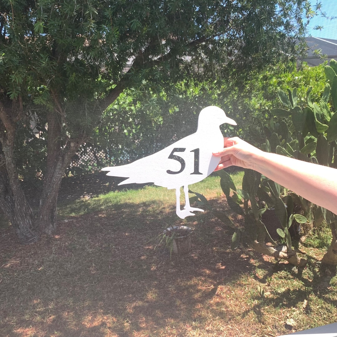 House Number Plaque, Seagull, Plaque, Address Plaque, Address Sign ...