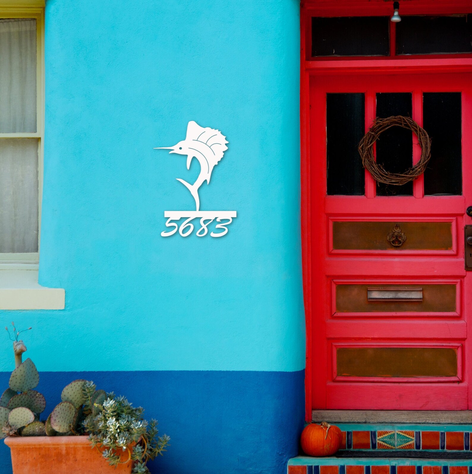 House Number Sign Sailfish Plaque Address Plaque Address - Etsy