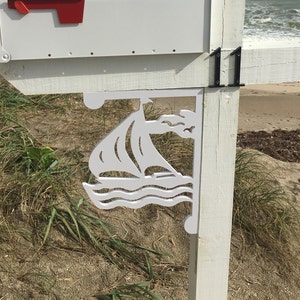 Mailbox Bracket Sailboat Medium 12x16 Inch, Custom Mailbox, Coastal ...