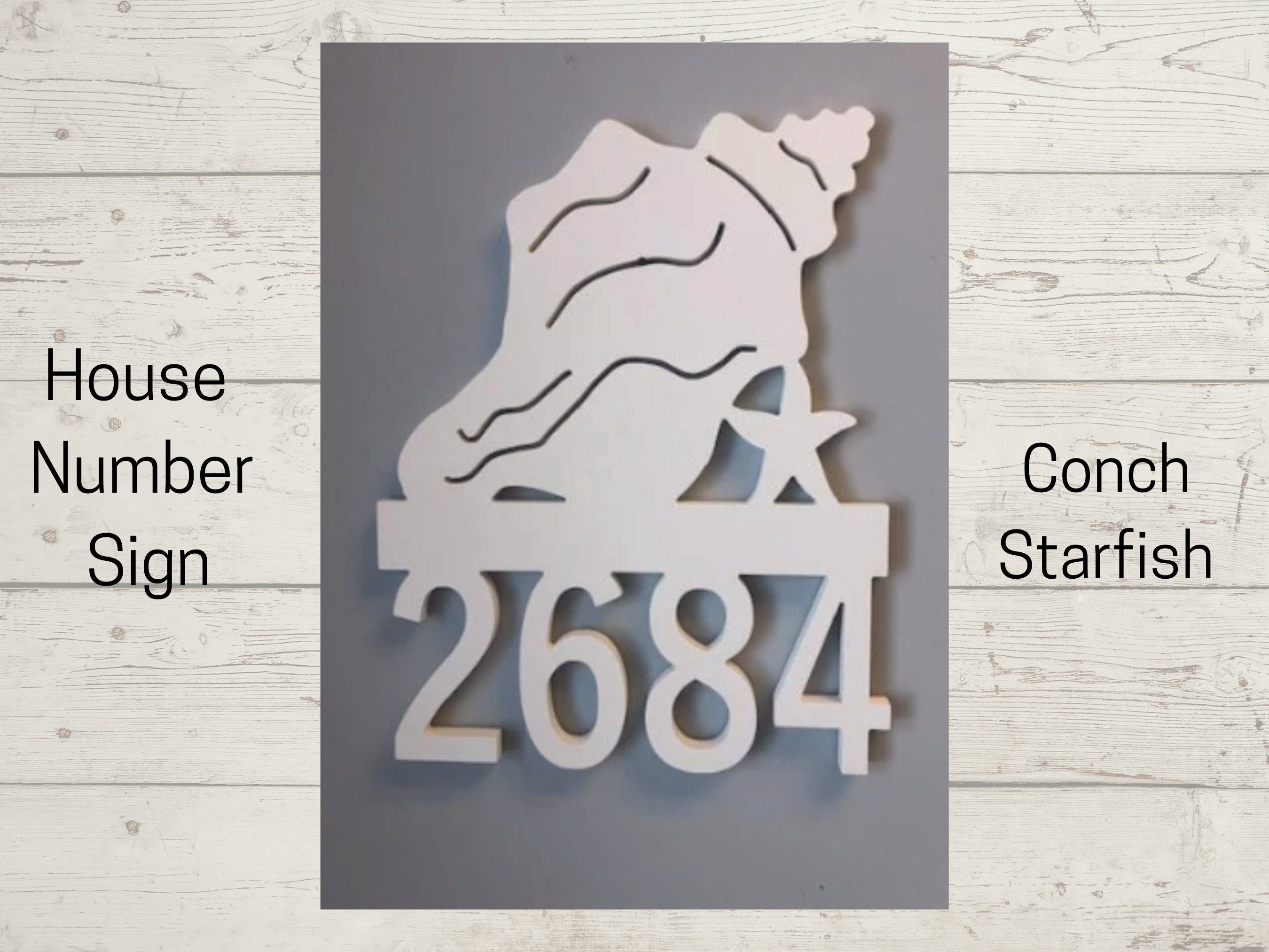 House Number Sign Conch Shell Plaque Address Sign - Etsy