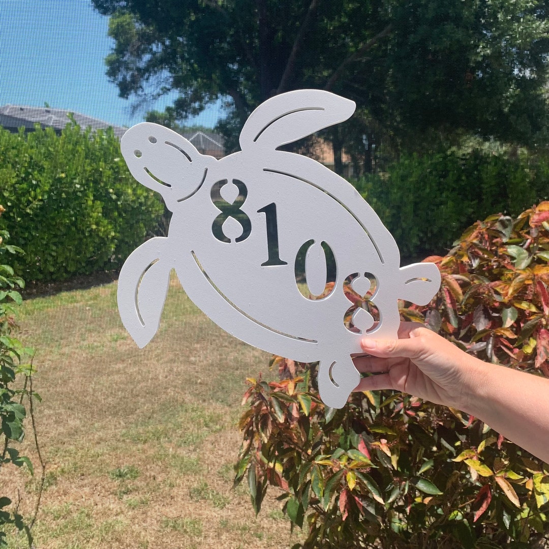 House Number Plaque, Turtle, Plaque, Address Plaque, Address Sign ...
