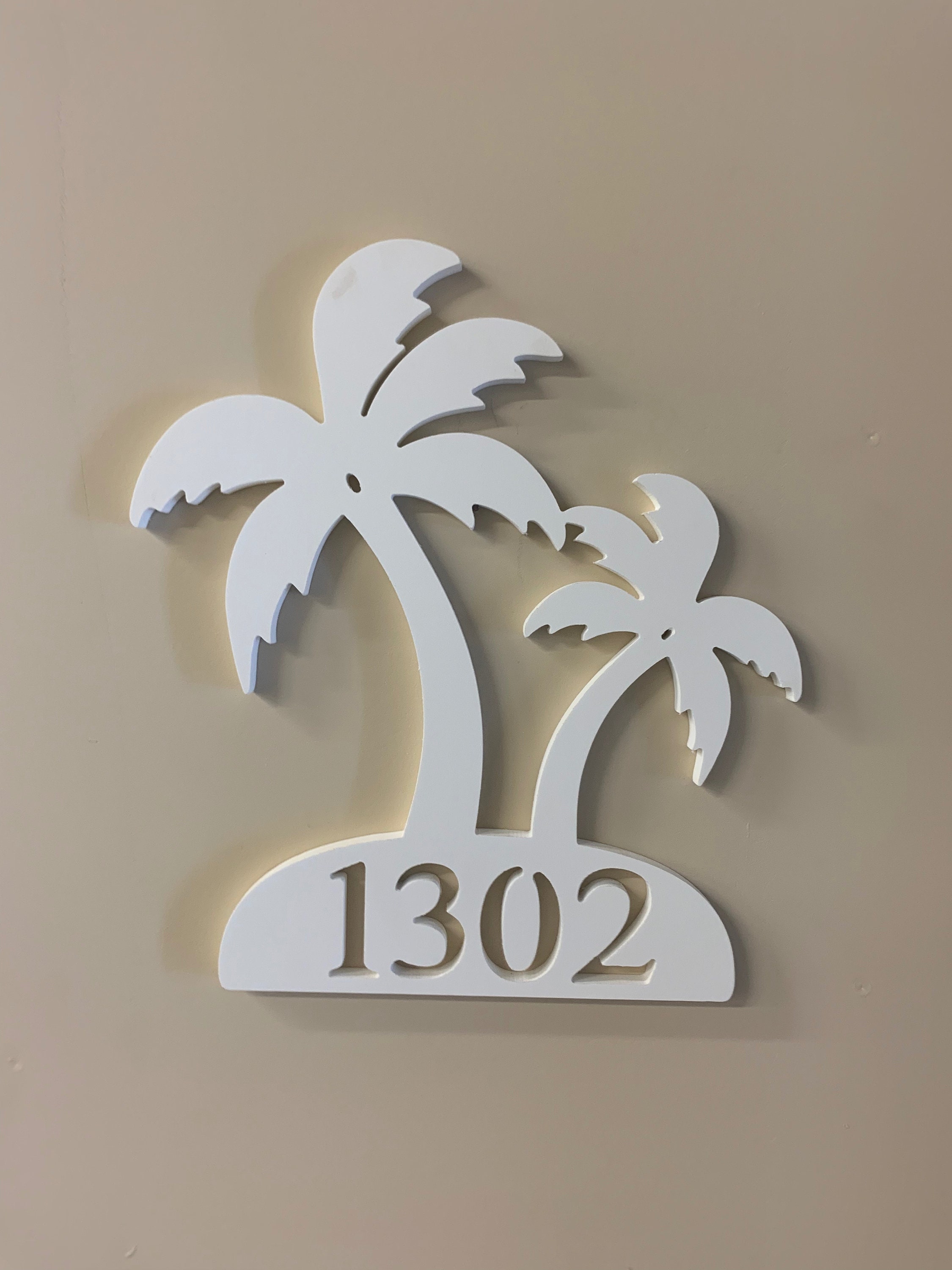 House Number Plaque Palm Trees Plaque Address Plaque | Etsy