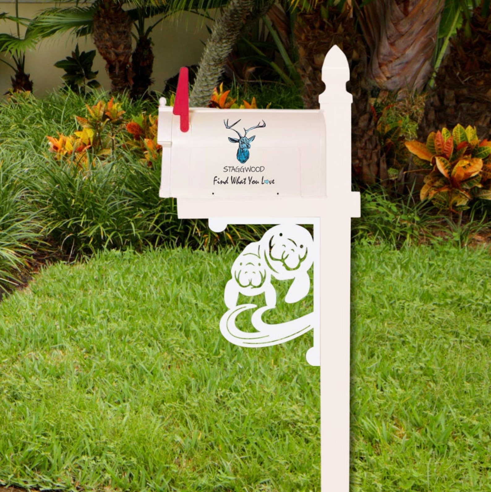 Mailbox Bracket Manatee Medium 12x16 Inch Custom Mailbox - Etsy