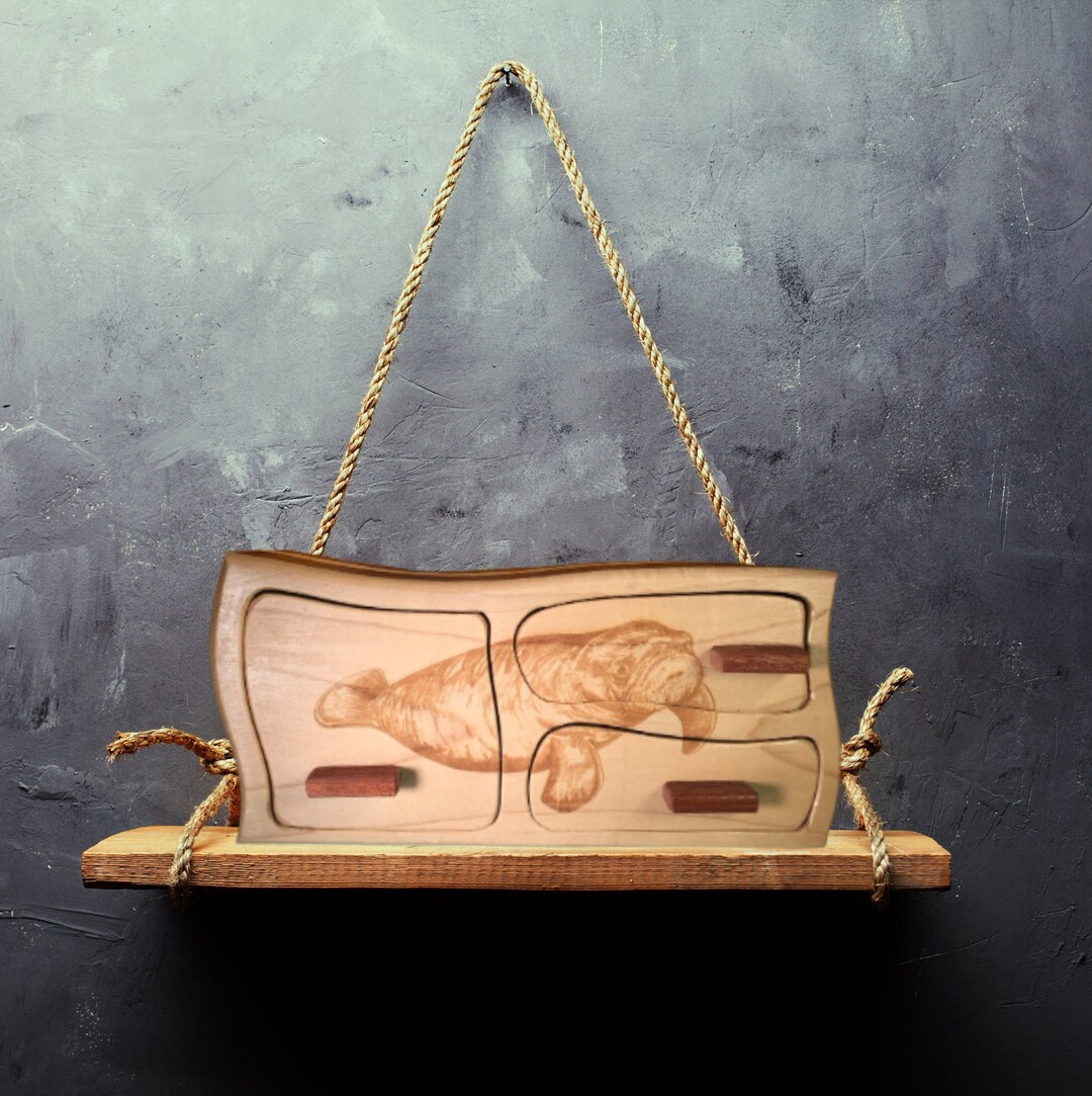 Solid Wood Box W/drawers Manatee Jewelry Box Handcrafted - Etsy