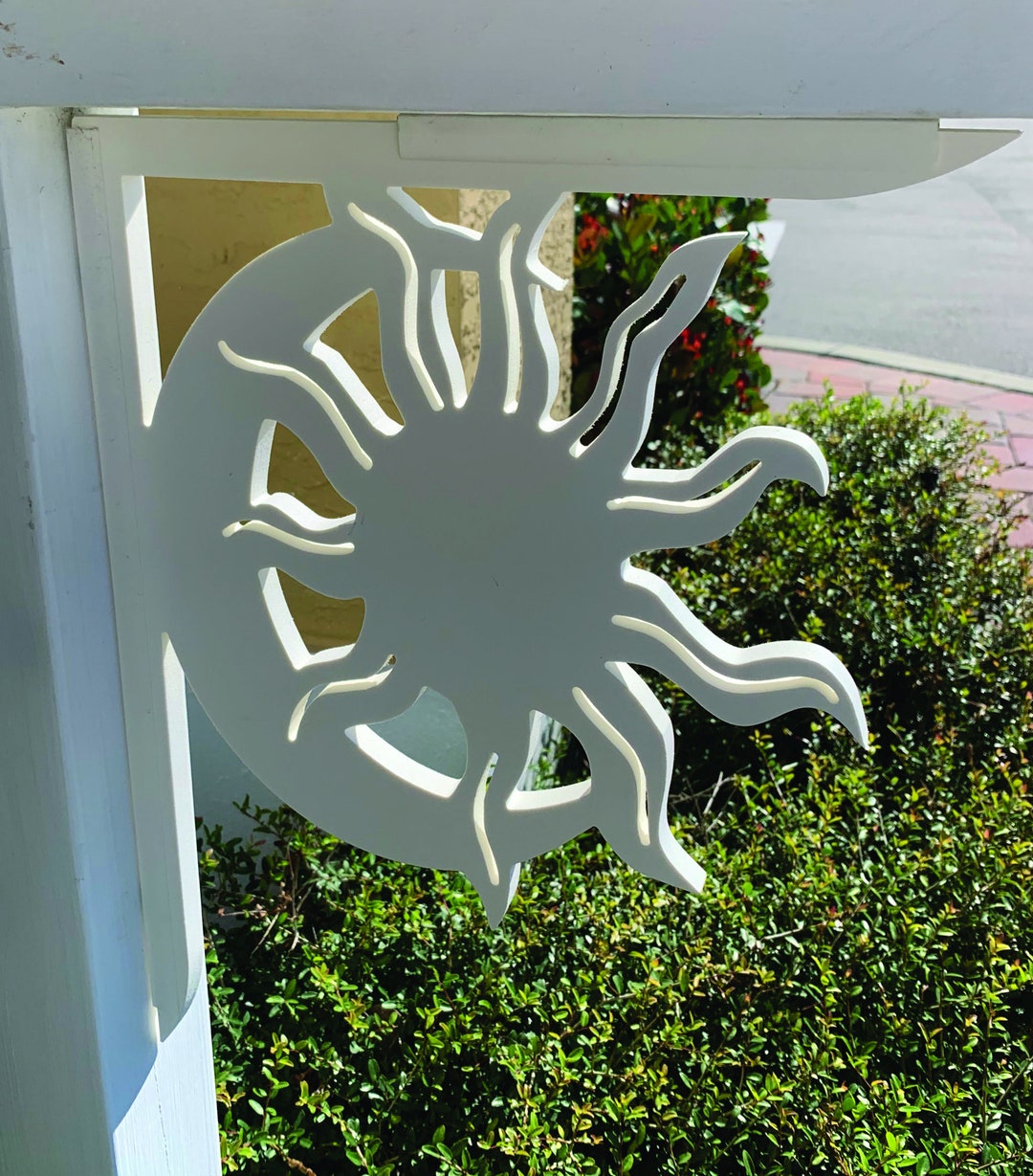 Mailbox Bracket Sun and Moon Medium 12x16 Inch Custom - Etsy