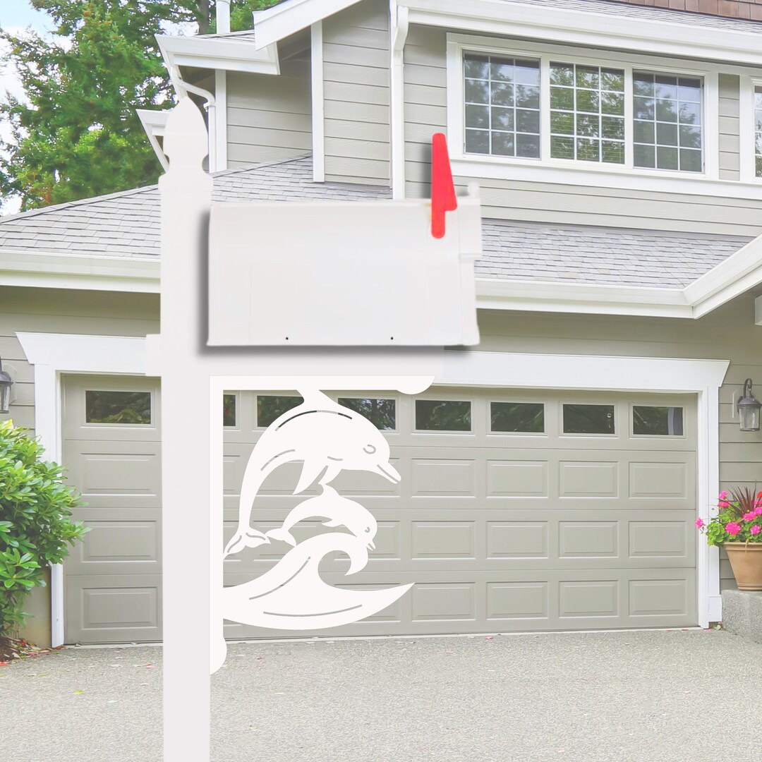 Mailbox Bracket Dolphin With Baby Large 16x21 Inch, Custom Mailbox ...