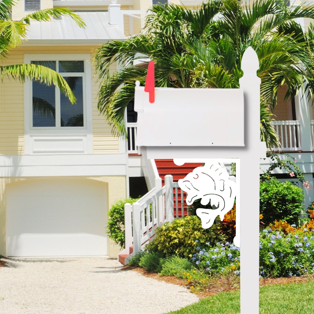 Mailbox Bracket Largemouth Bass Medium 12x16 Inch, Custom Mailbox ...