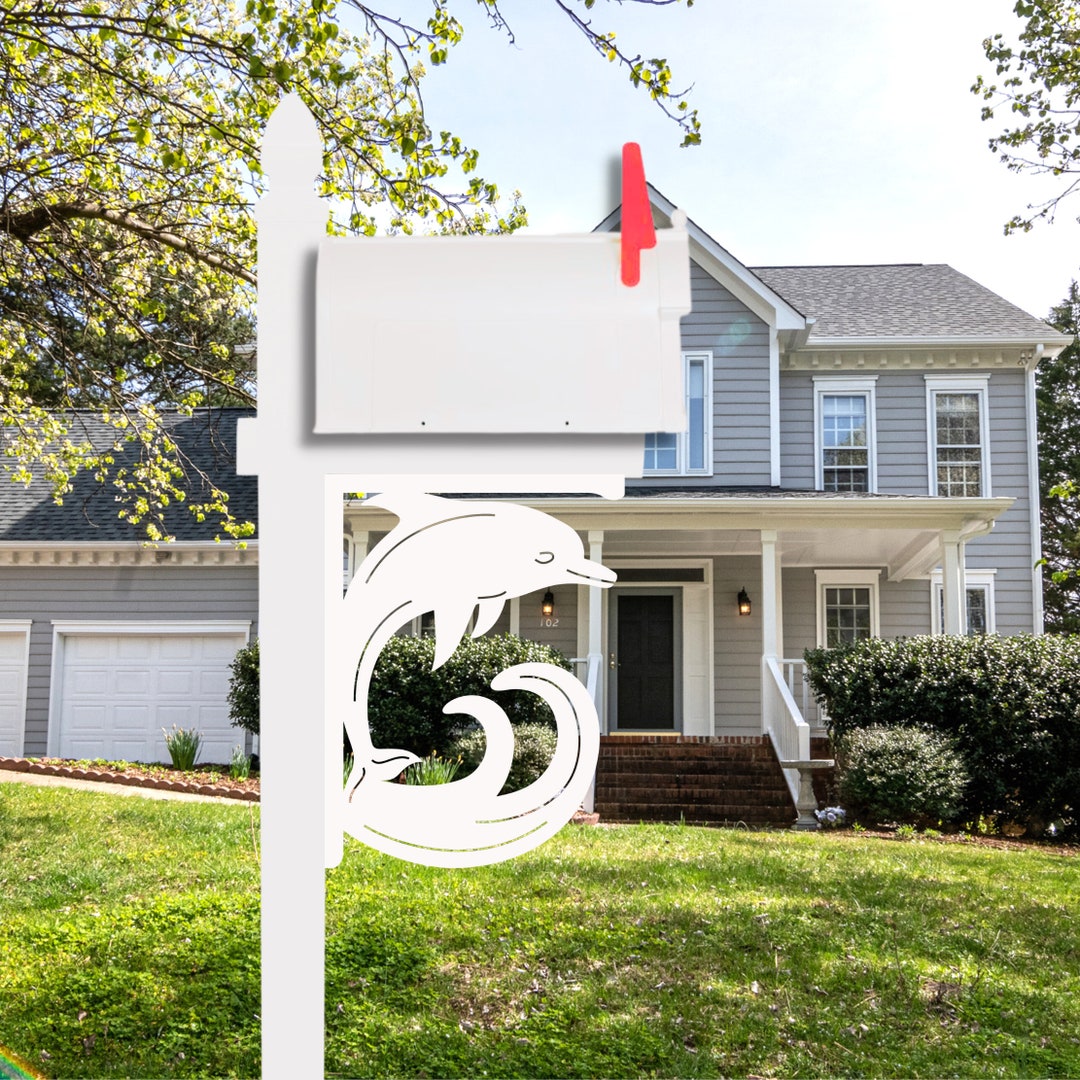 Mailbox Bracket Dolphin Large 16x21 Inch, Custom Mailbox, Coastal ...