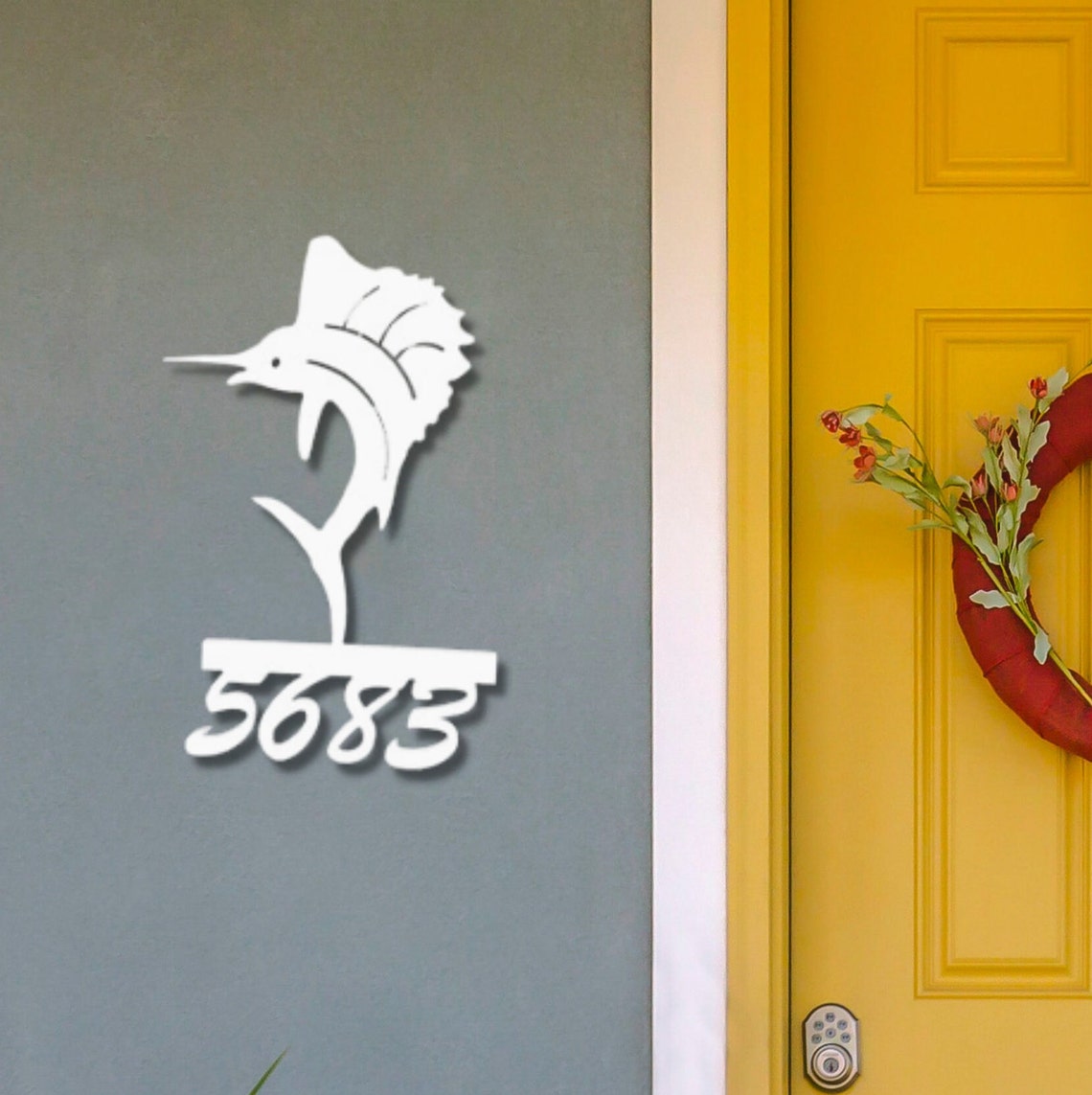 House Number Sign Sailfish Plaque Address Plaque Address - Etsy