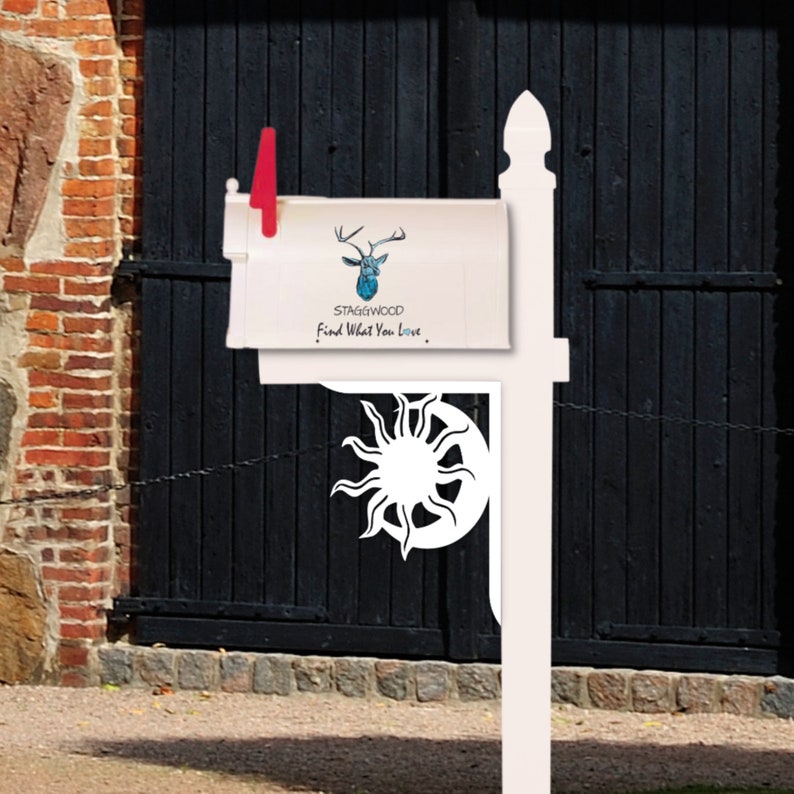 Mailbox Bracket Sun and Moon Medium 12x16 Inch Custom - Etsy