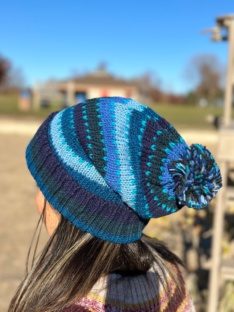 Himalayan Sherpa Wool Hand Knitted Hat, Fleece Lining, Warm Wool Hat ...