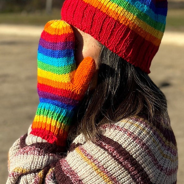 Rainbow Mittens - Etsy